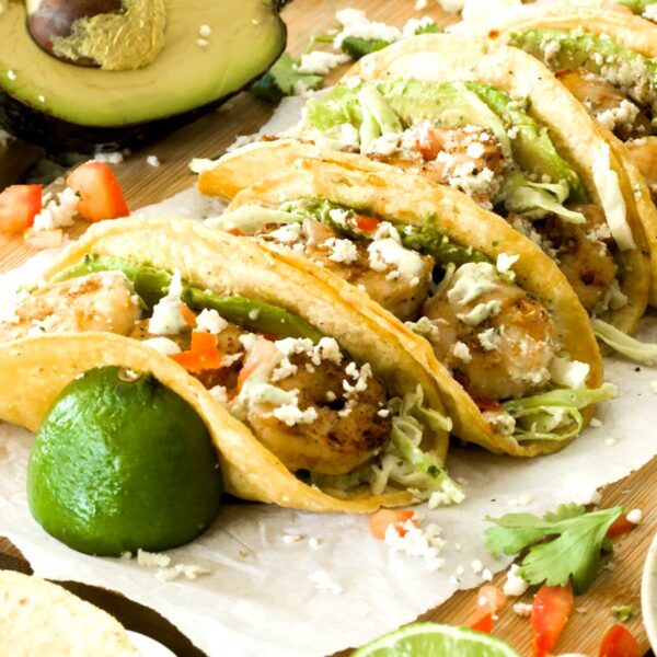 Heartburn-Free Shrimp Tacos w/ Cottage Cheese Lime Crema