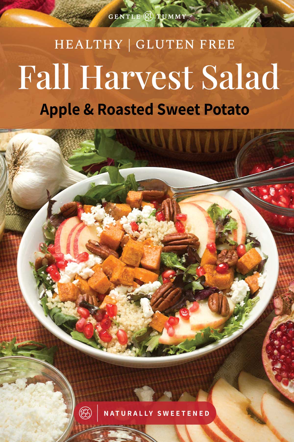BEST Apple Fall Harvest Salad with Roasted Sweet Potatoes