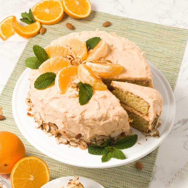 Easy Almond Orange Cake with Cream Cheese Frosting GF
