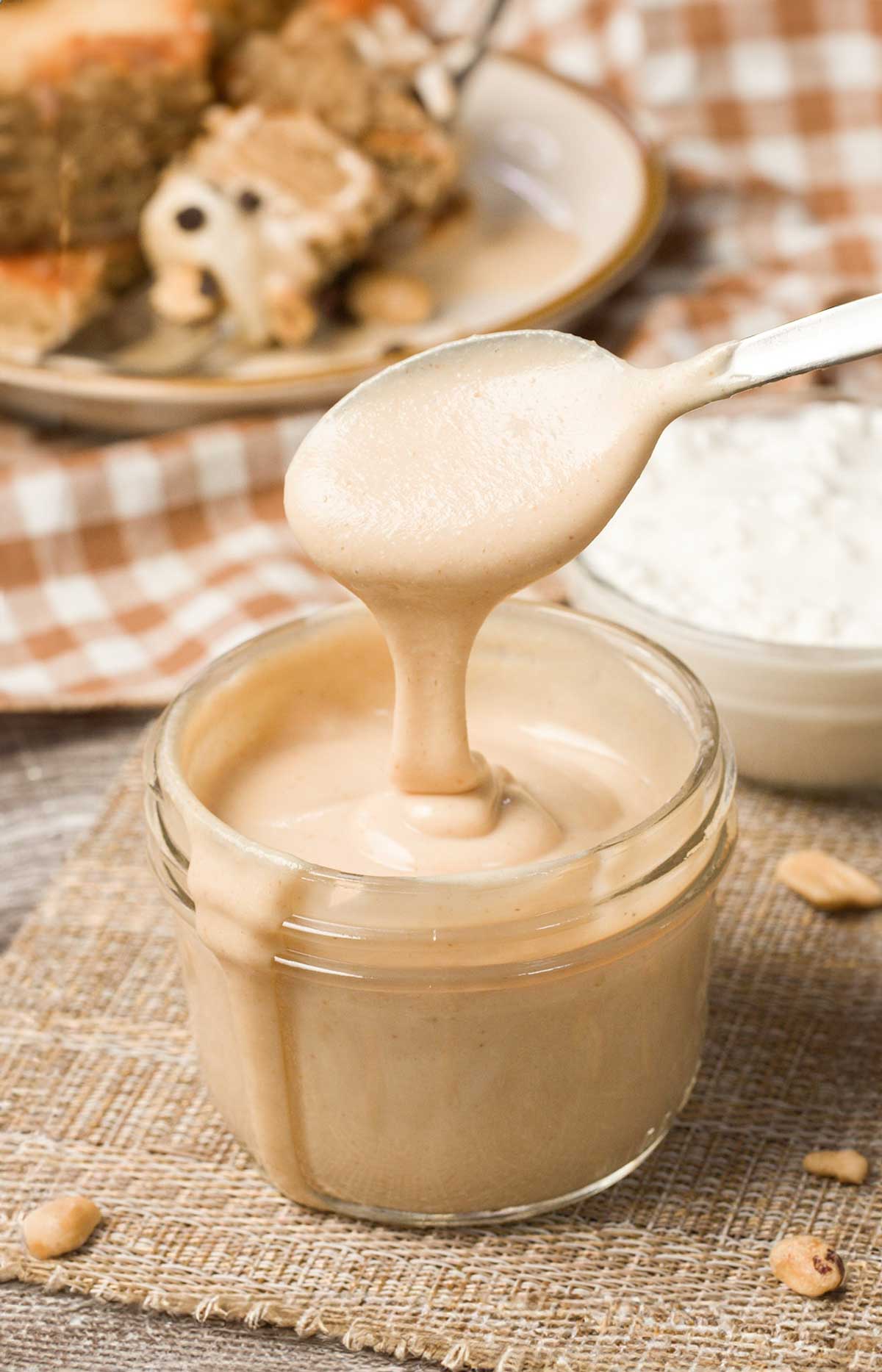 Easy Creamy Peanut Butter Syrup with Cottage Cheese