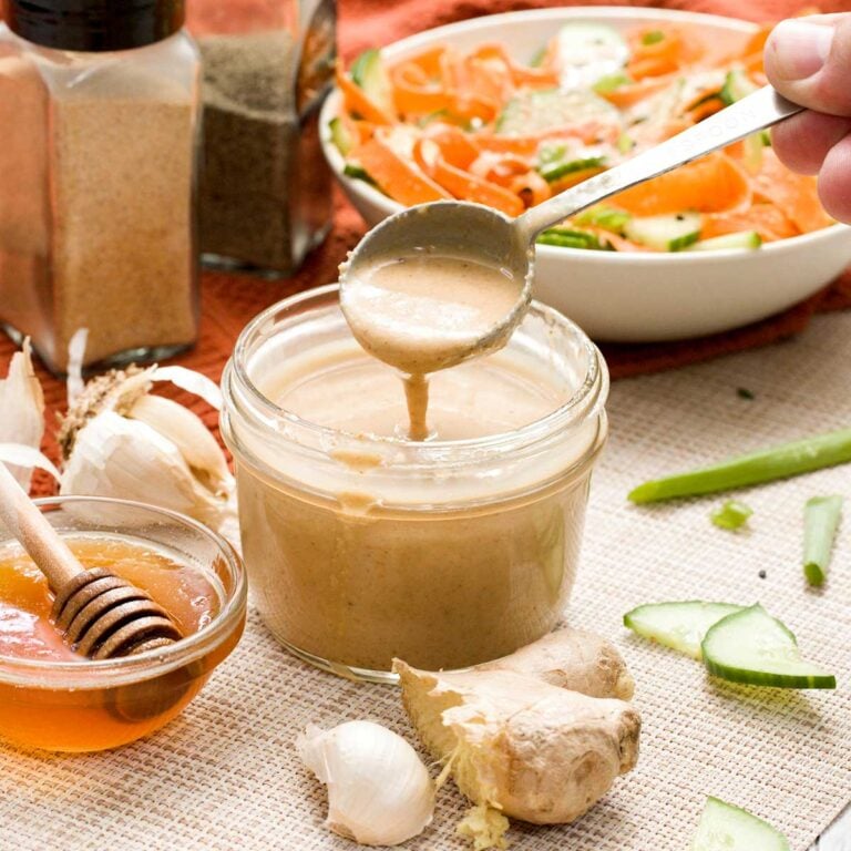 Creamy Roasted Sesame Dressing with Honey Ginger