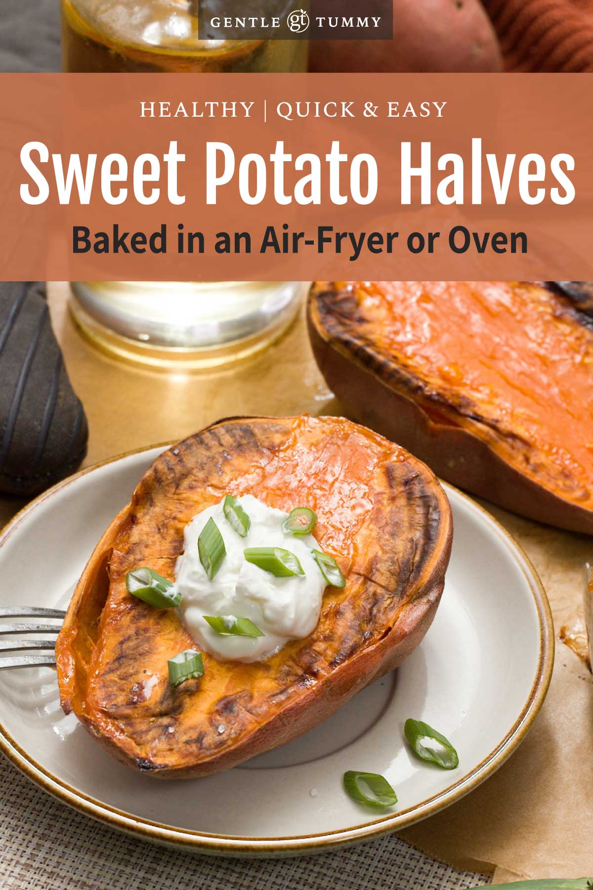 Easy Baked Sweet Potato Halves in Oven or Air Fryer