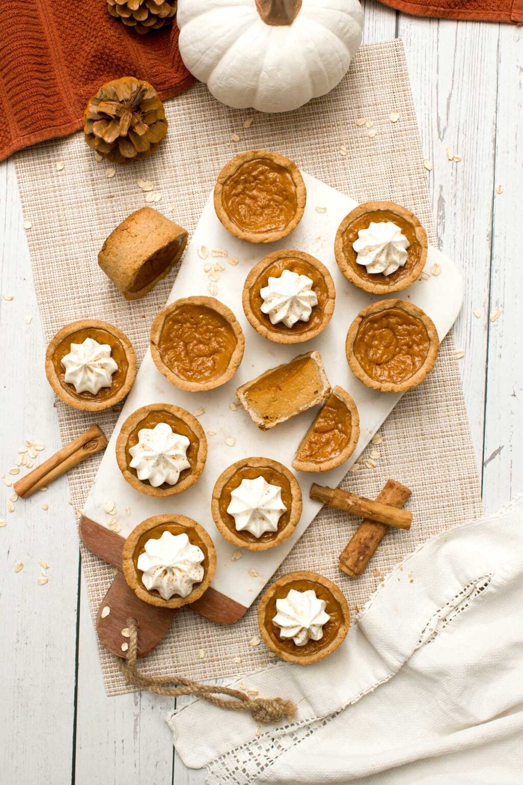 Gluten-Free Mini Pumpkin Pies with Oat Flour Crust