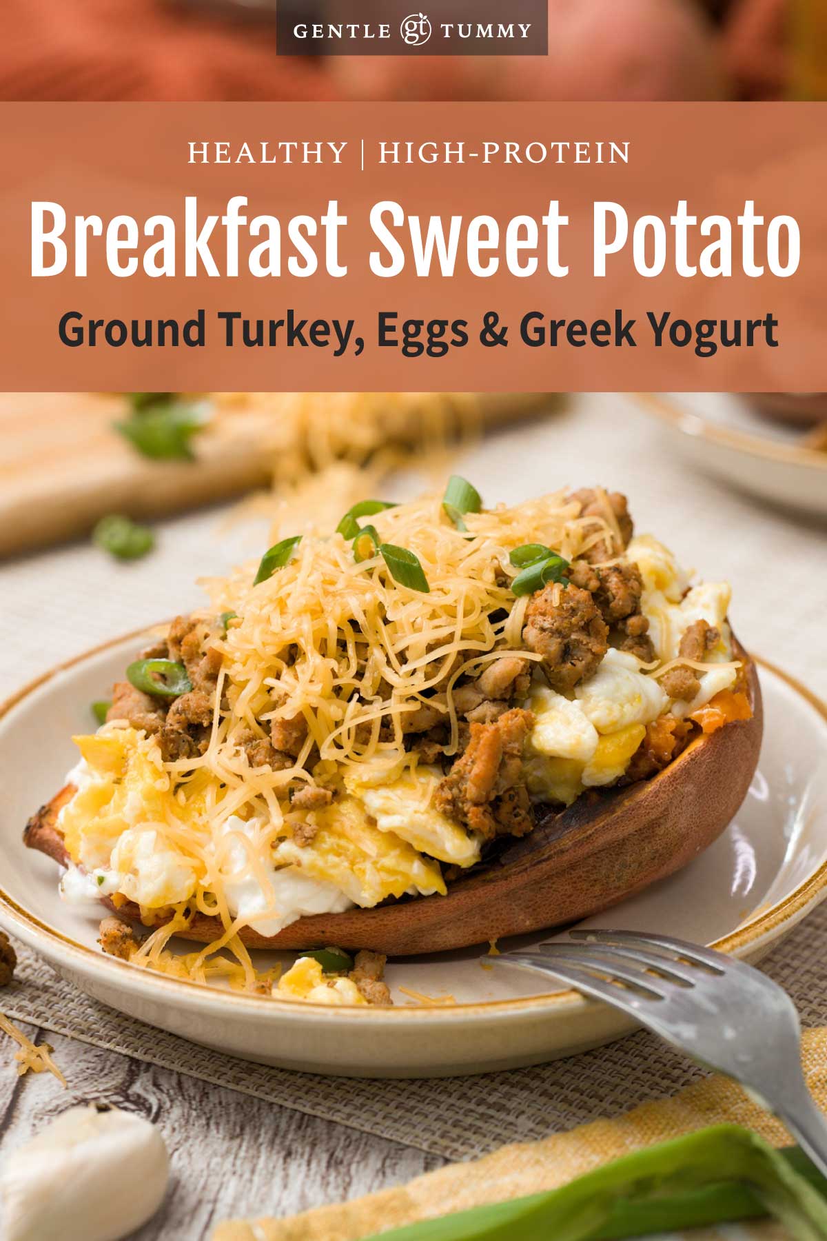 High-Protein Loaded Baked Sweet Potato (Breakfast)