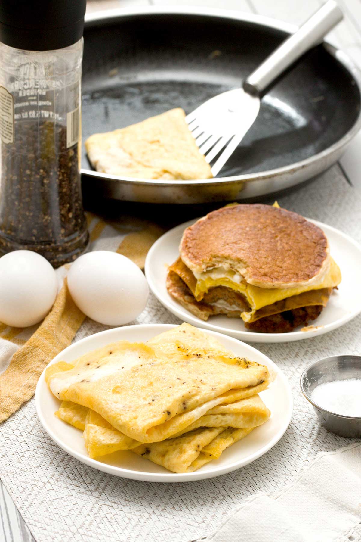 Easy Folded Omelet for Breakfast Sandwiches